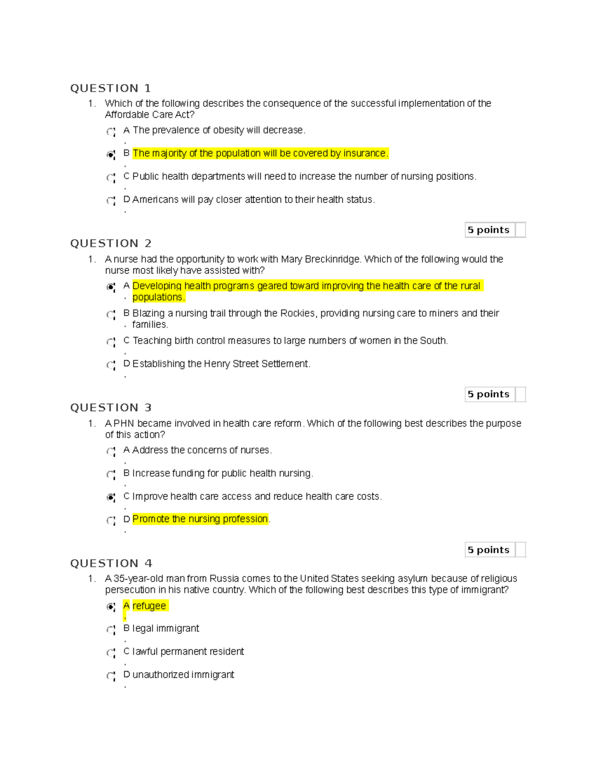 Community Health Post Test answers - Which of the following describes ...