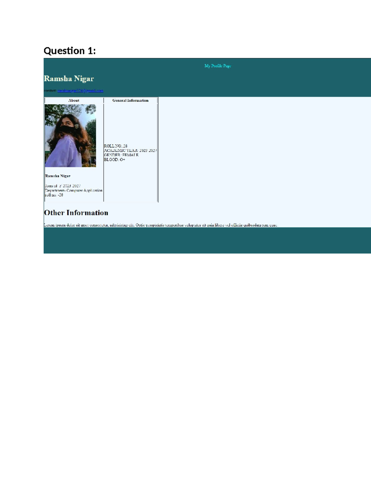 Assignment web - Bachelor of Computer Application - Question 1 ...