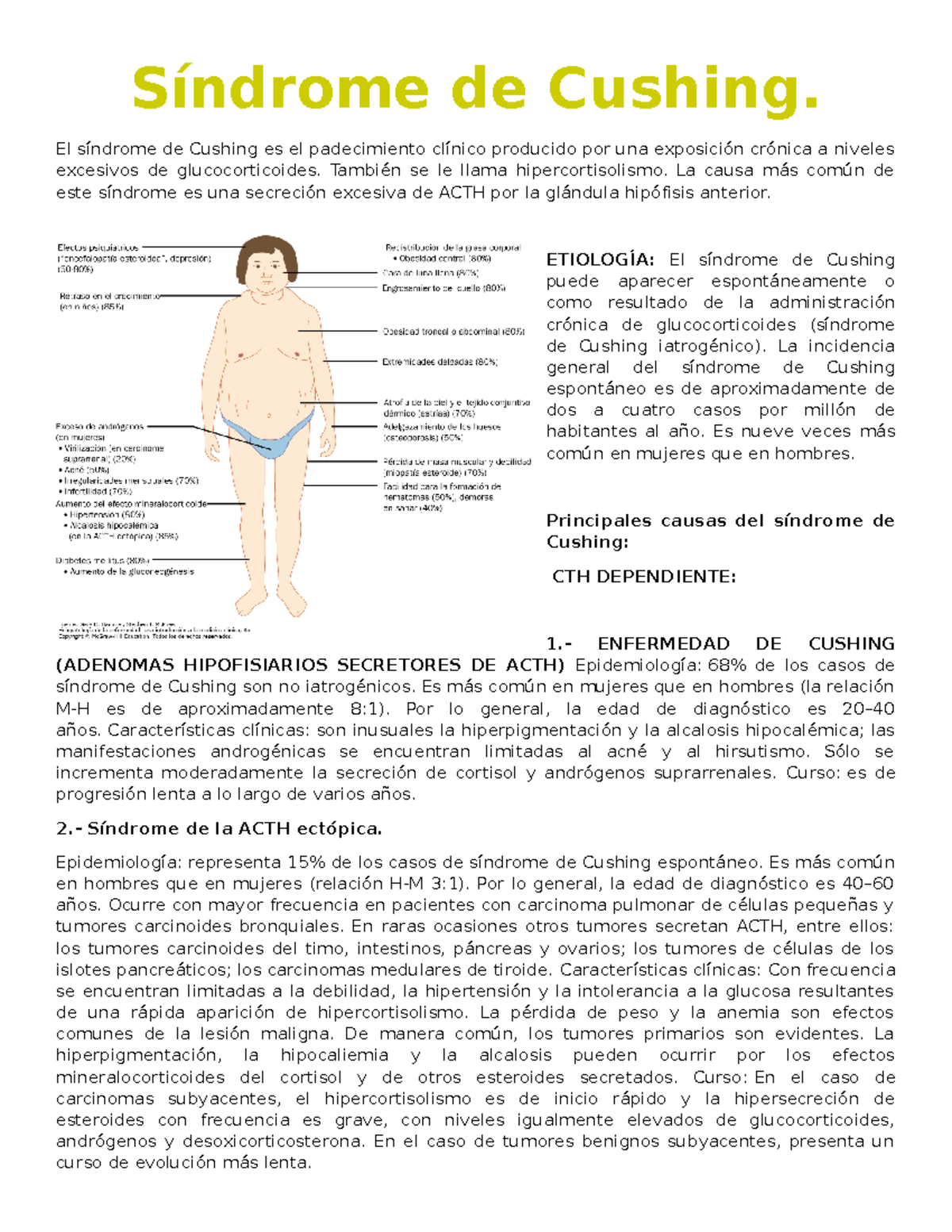 Síndrome de Cushing - El síndrome de Cushing es el padecimiento clínico ...