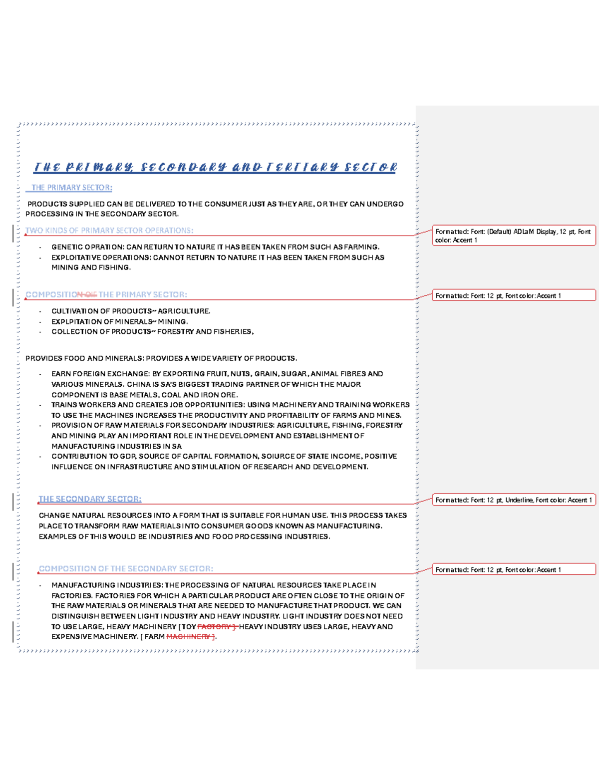 T H E P R I M A R Y - sectors of the economy in detail and real-life ...
