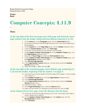 Computer Concepts 7.3.11 - Bossier parish Community College Spring ...