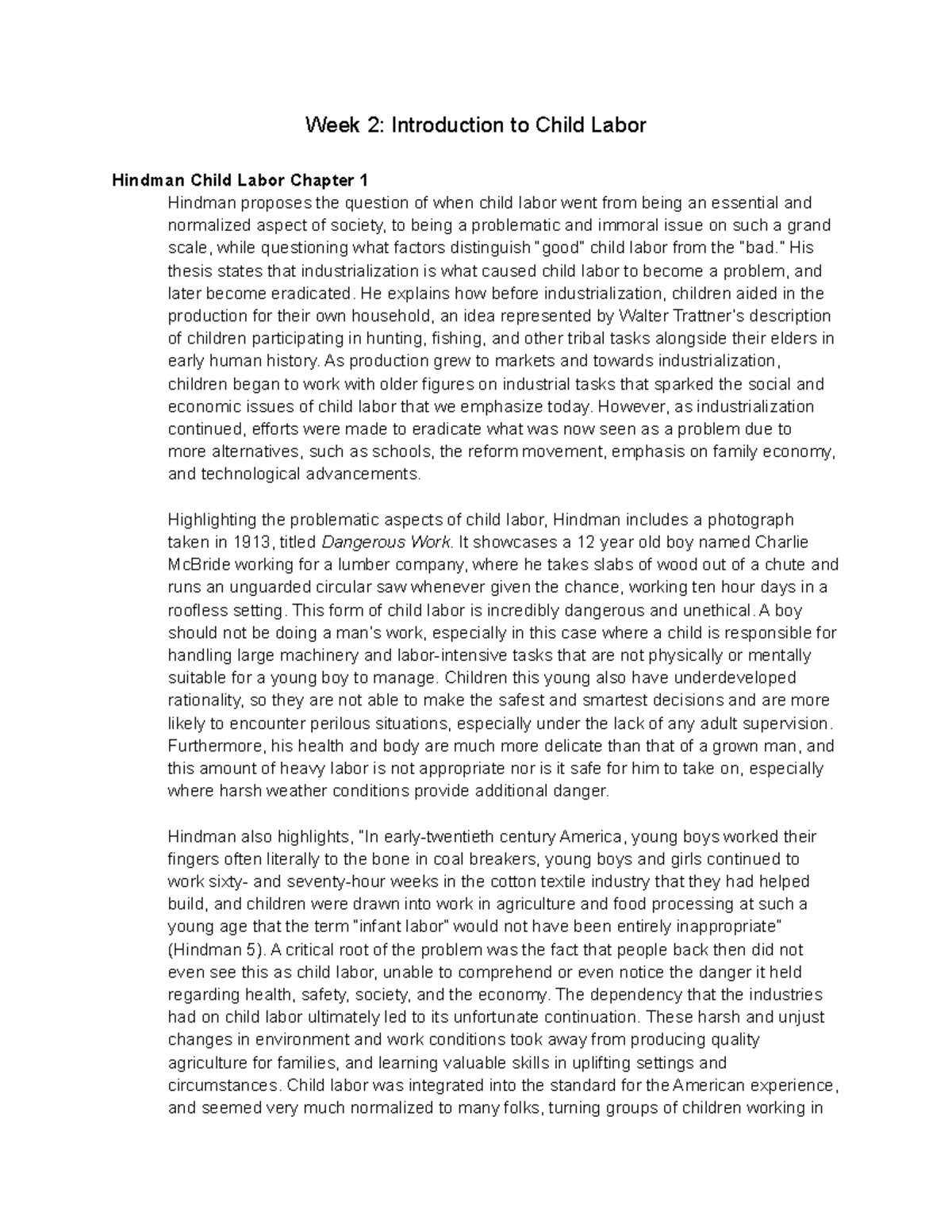 Week 2 Intro to Child Labor - Week 2: Introduction to Child Labor ...