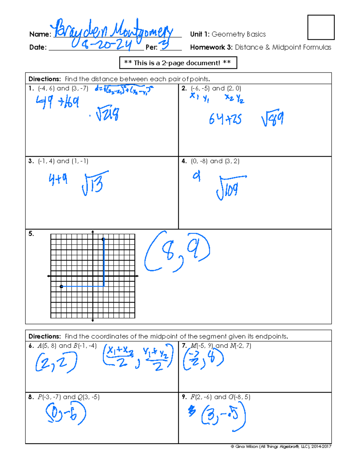 HW 1 - Geo - Name: ___________________________________ Unit 1: Geometry ...