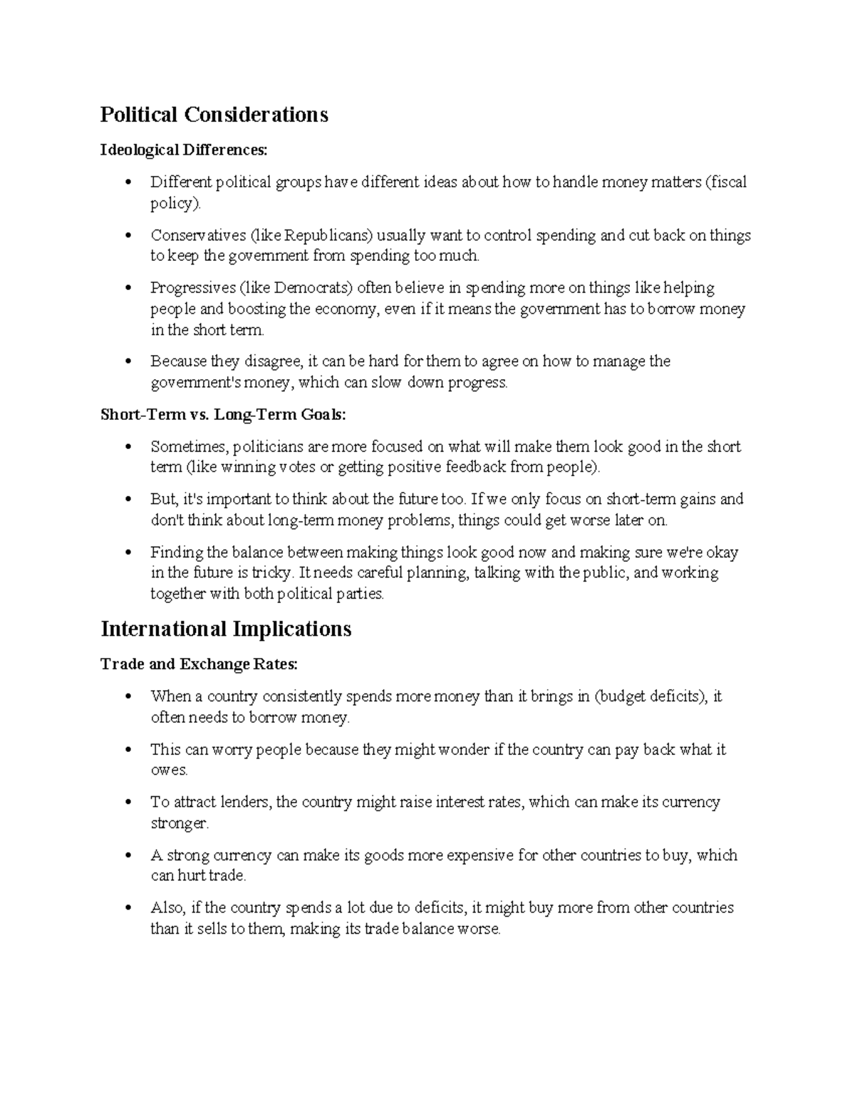 Political Considerations - Political Considerations Ideological ...