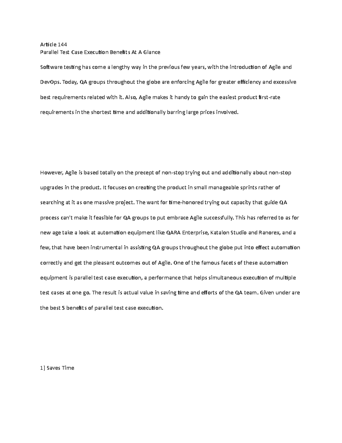 Article 144 - Article 144Parallel Test Case Execution Benefits At A ...