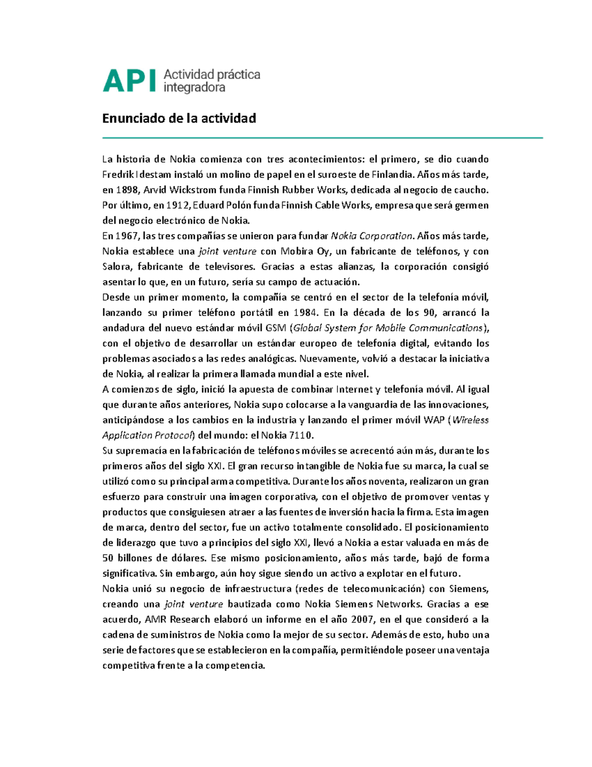 API2 - Enunciado de la actividad - Warning: TT: undefined function: 32 Enunciado de la actividad ...