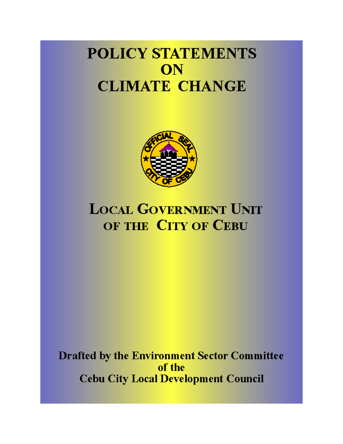 Policy Statements on Climate Change Final .pub 2 - POLICY STATEMENTS ON ...