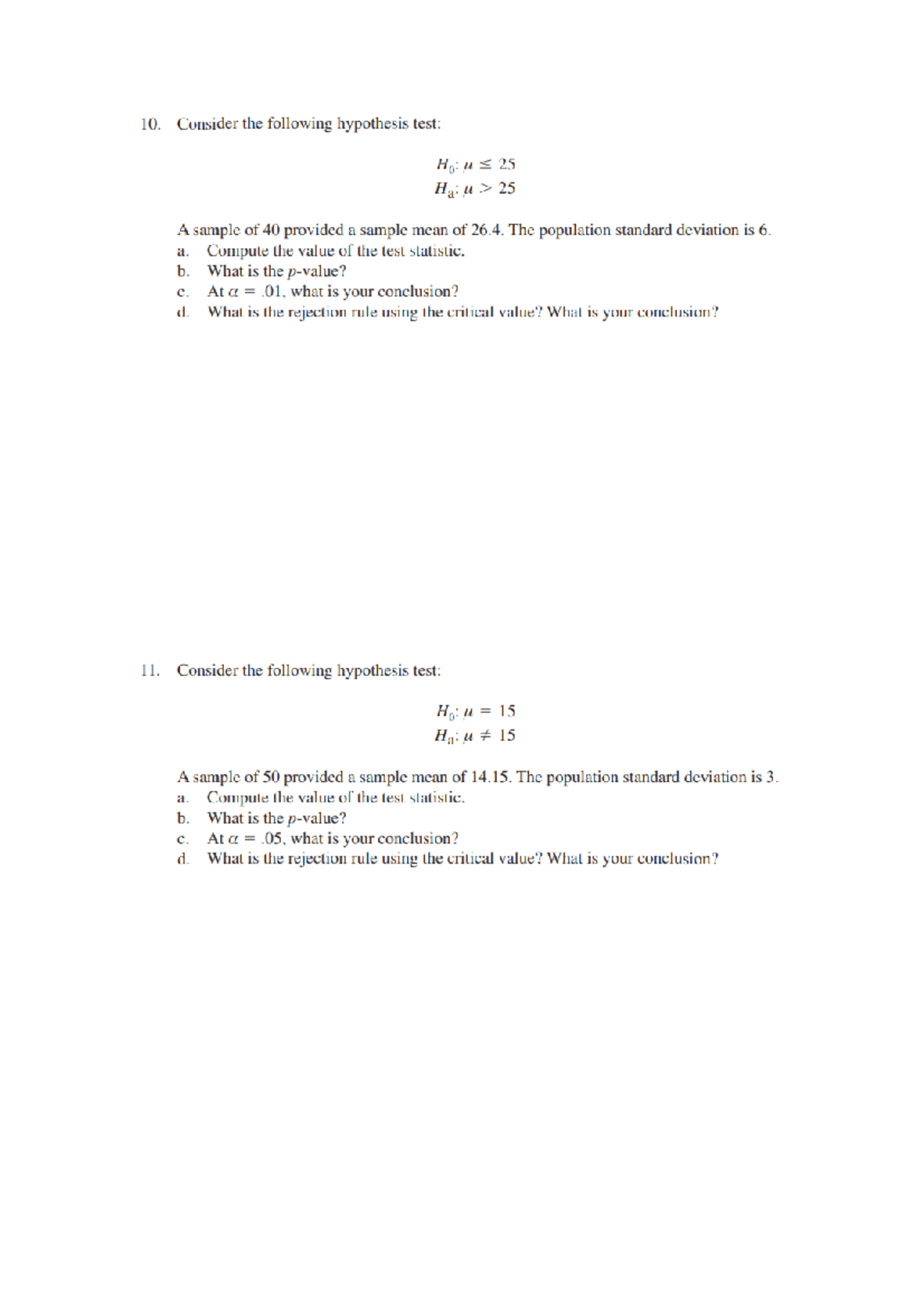 HW 1-4 Hypothesis Testing for P and Mu - Estadistica II - Studocu