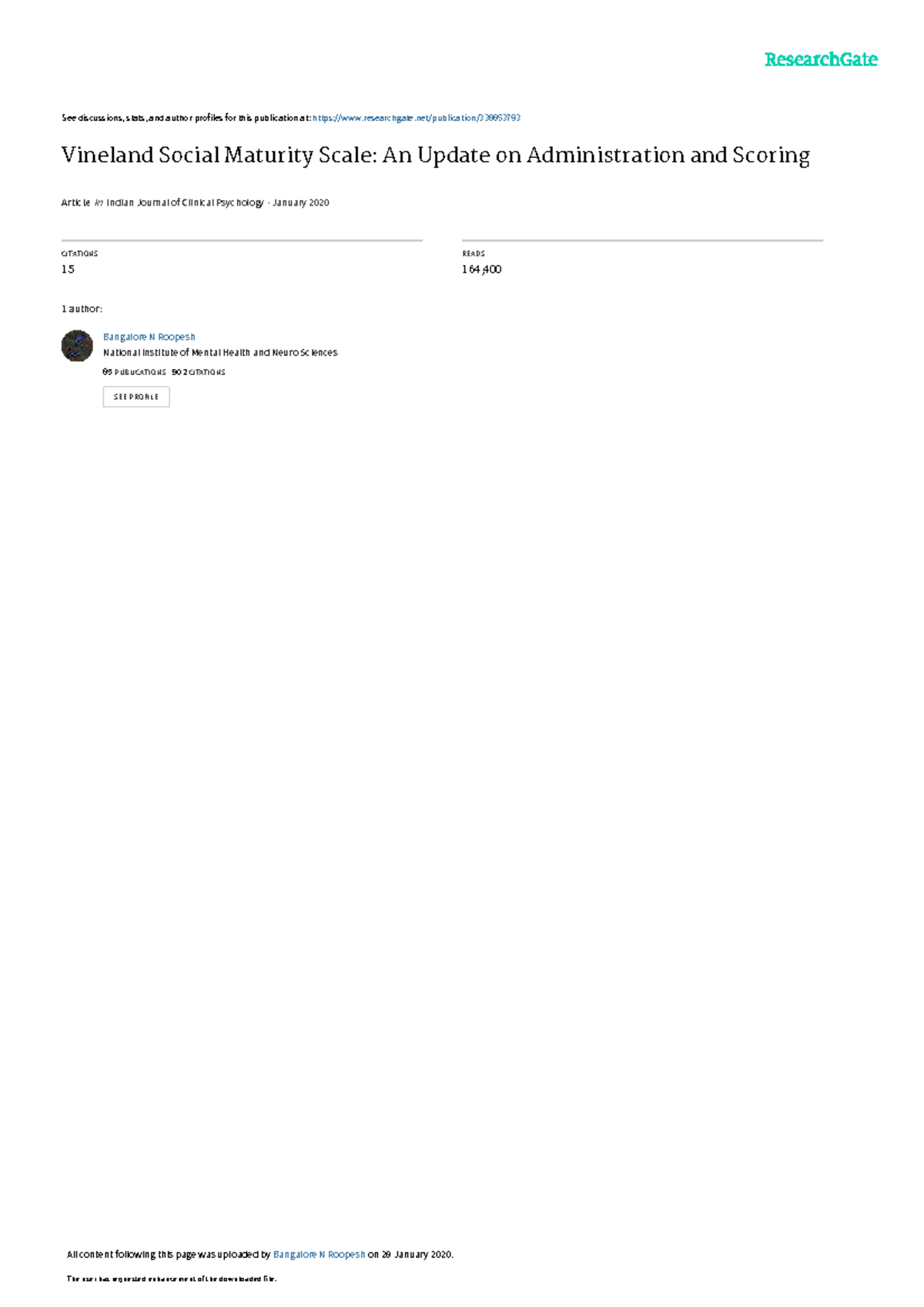 Vsms-anupdateandadministrationandscoring - See discussions, stats, and ...