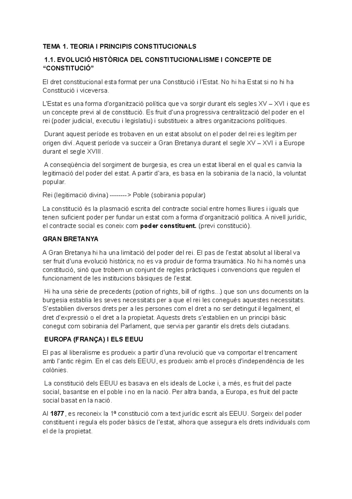 Principis i Institucions Constitucionals- Bloc 1 +2 -Eva Pons - TEMA 1 ...