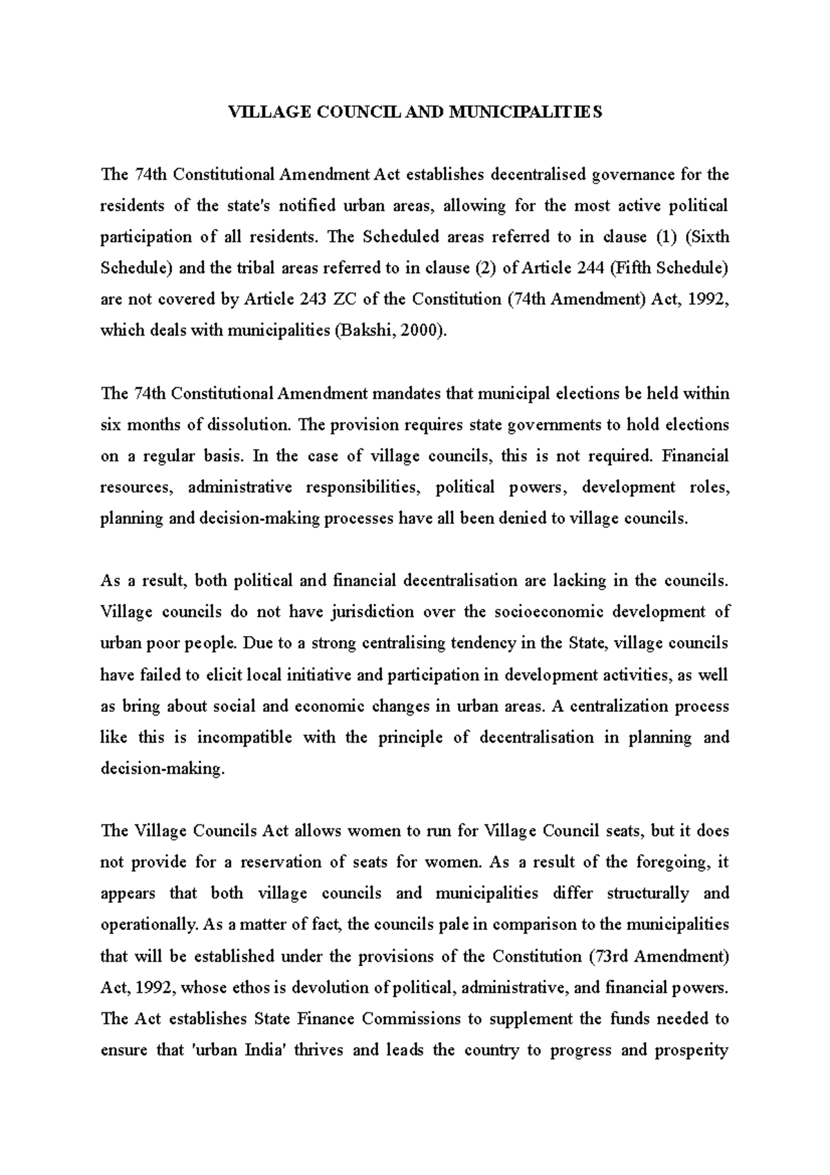 Village Council AND Municipalities - VILLAGE COUNCIL AND MUNICIPALITIES ...