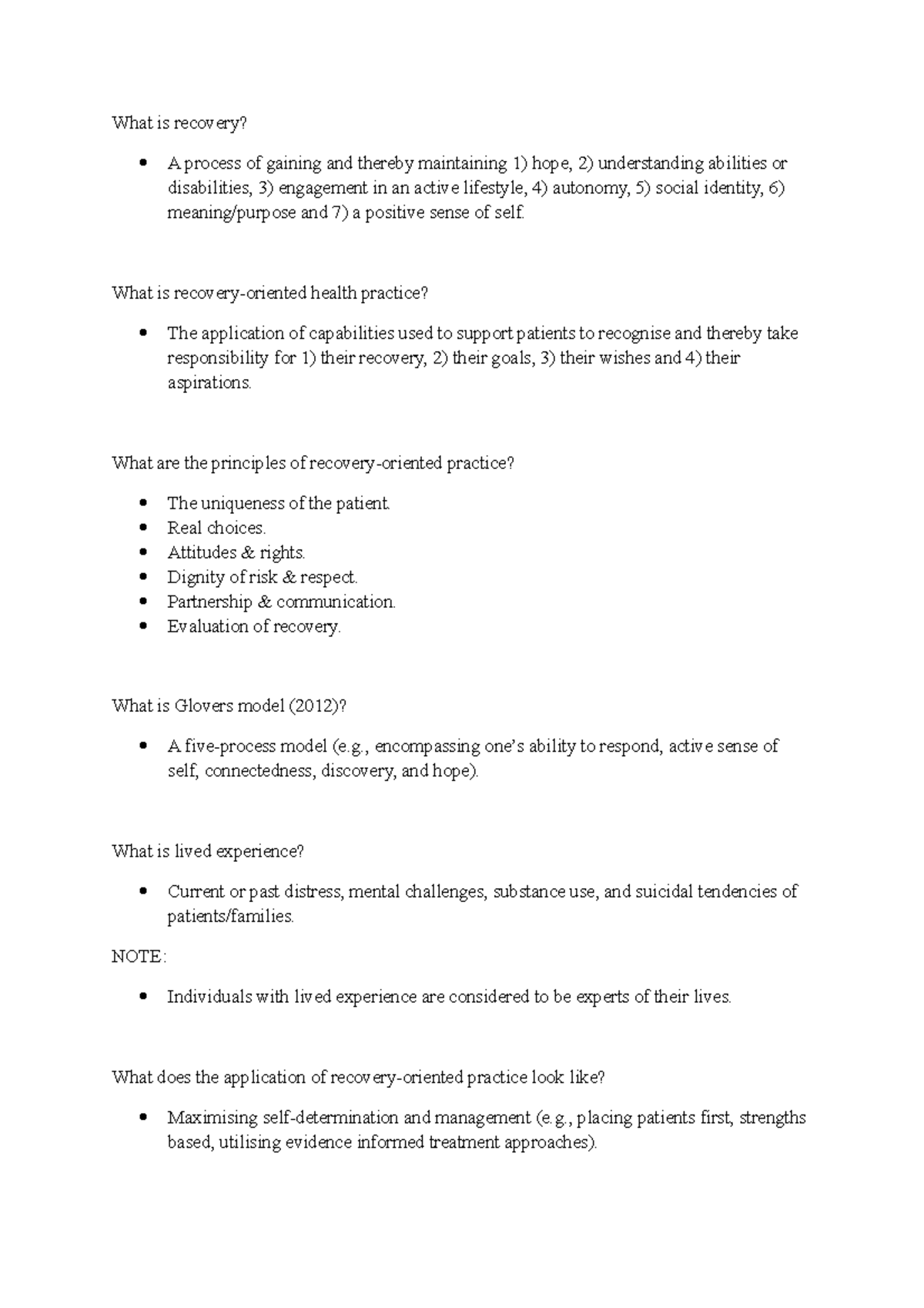 WEEK 3 - The Recovery Approach & Isbar Handover Tool - What is recovery ...