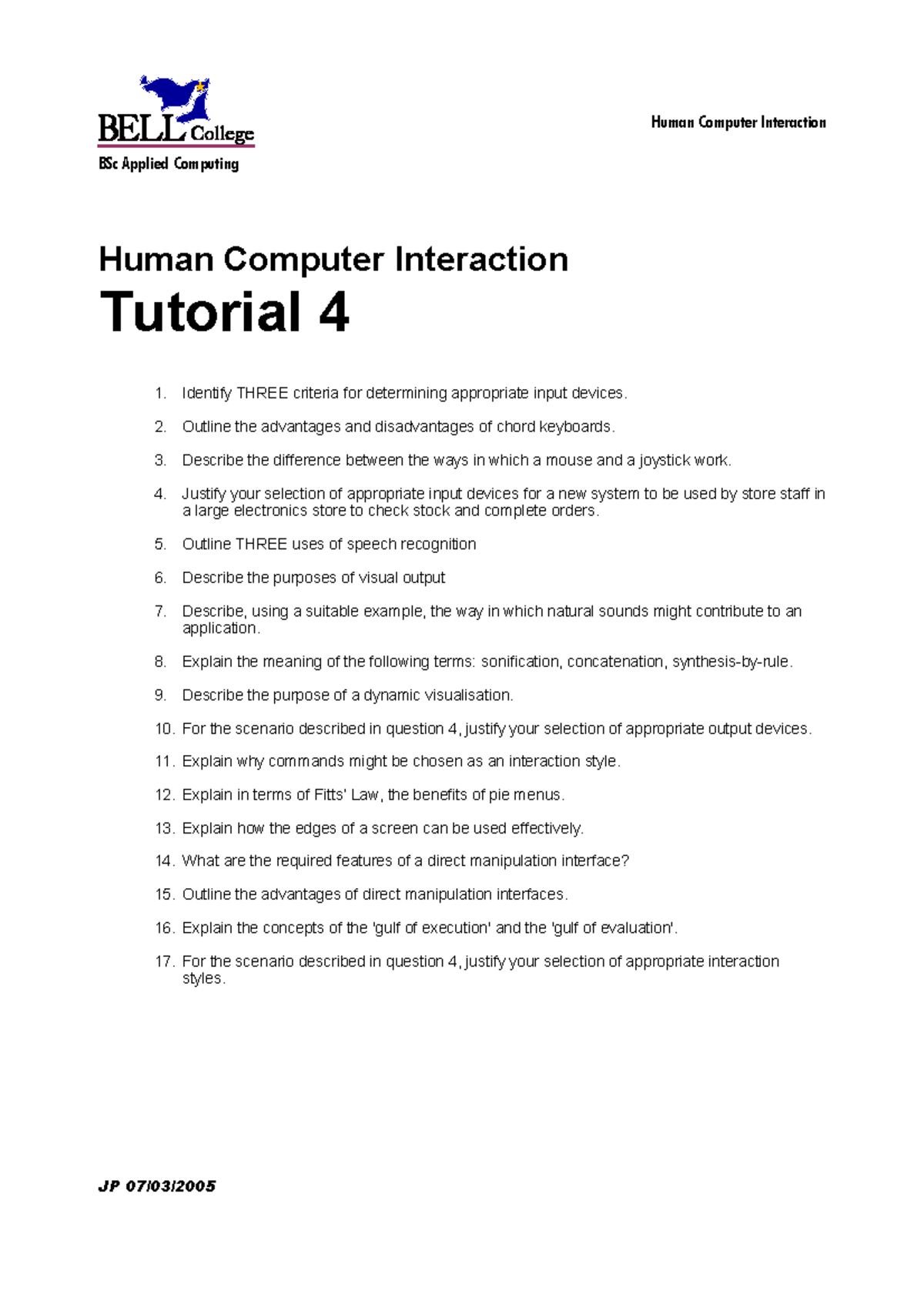Human Computer Interaction notes . - Human Computer Interaction BSc ...