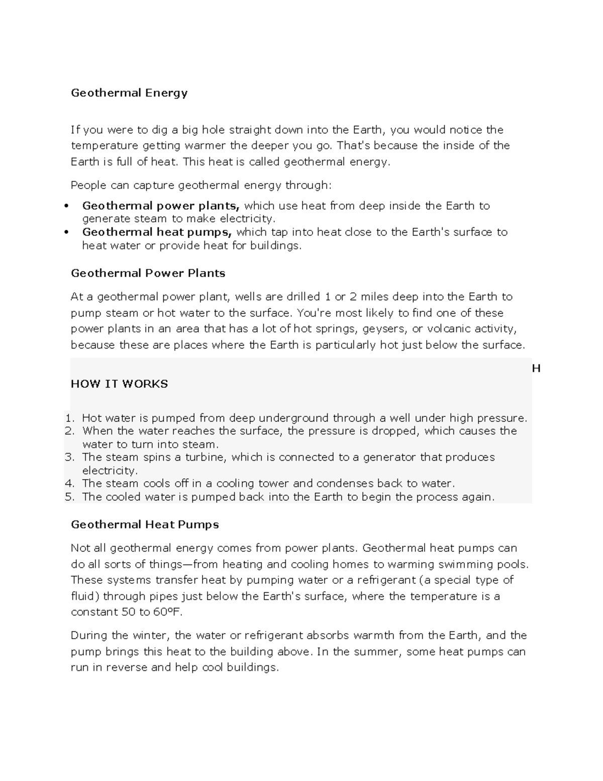 Geothermal Energy - lecture notes - Geothermal Energy If you were to ...