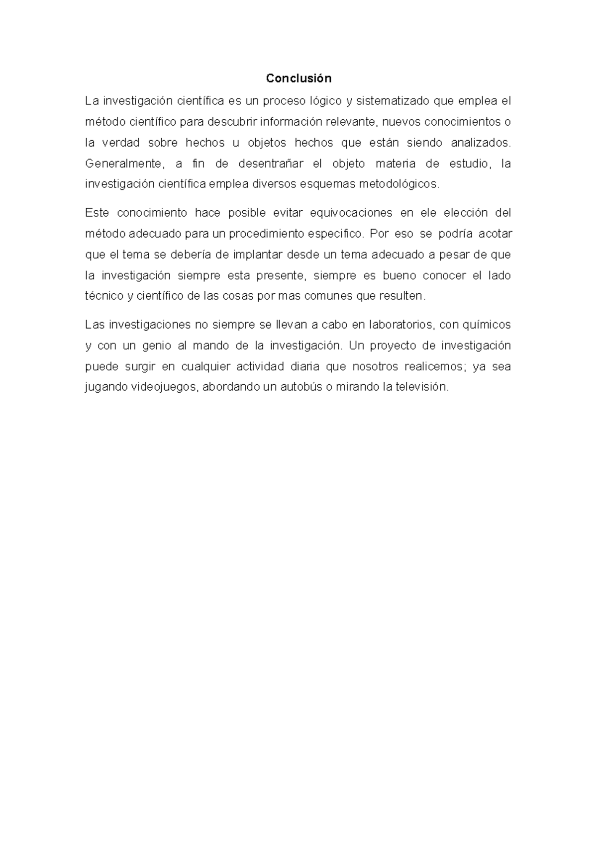 Conclusion - tareas para saber mas hacerca del pais - Conclusión La ...