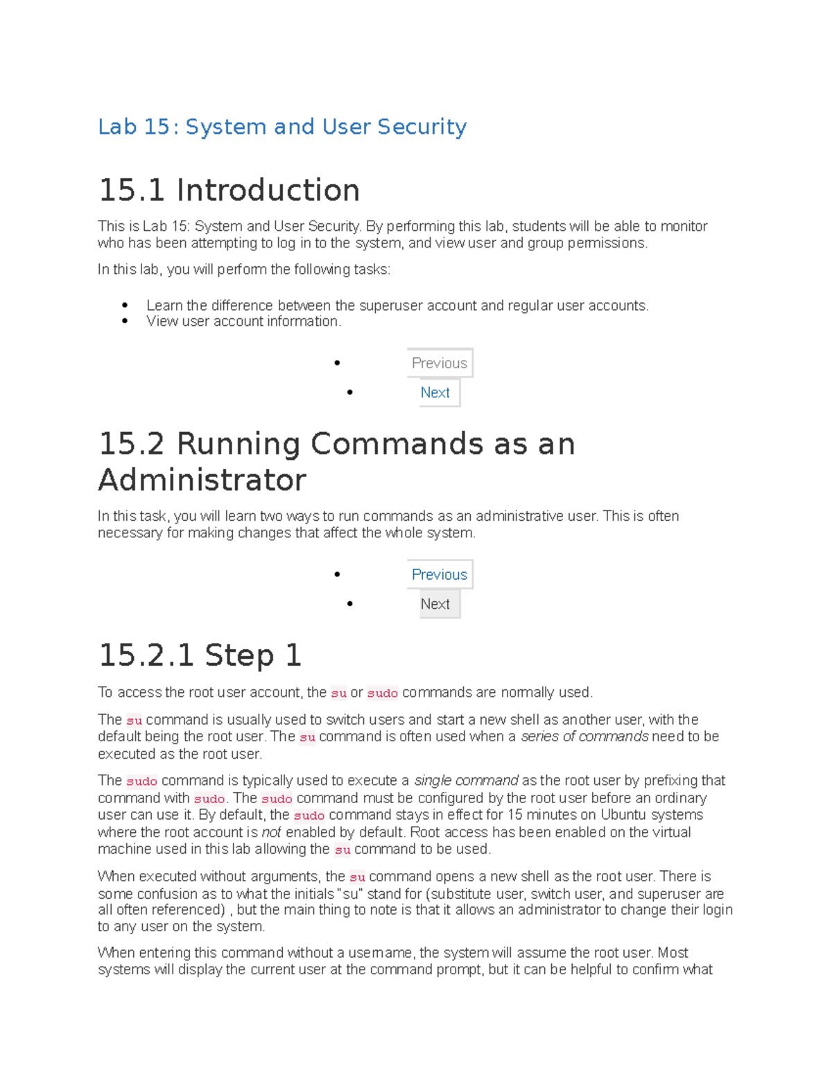 Lab 6 - System and User Security - By performing this lab, students ...
