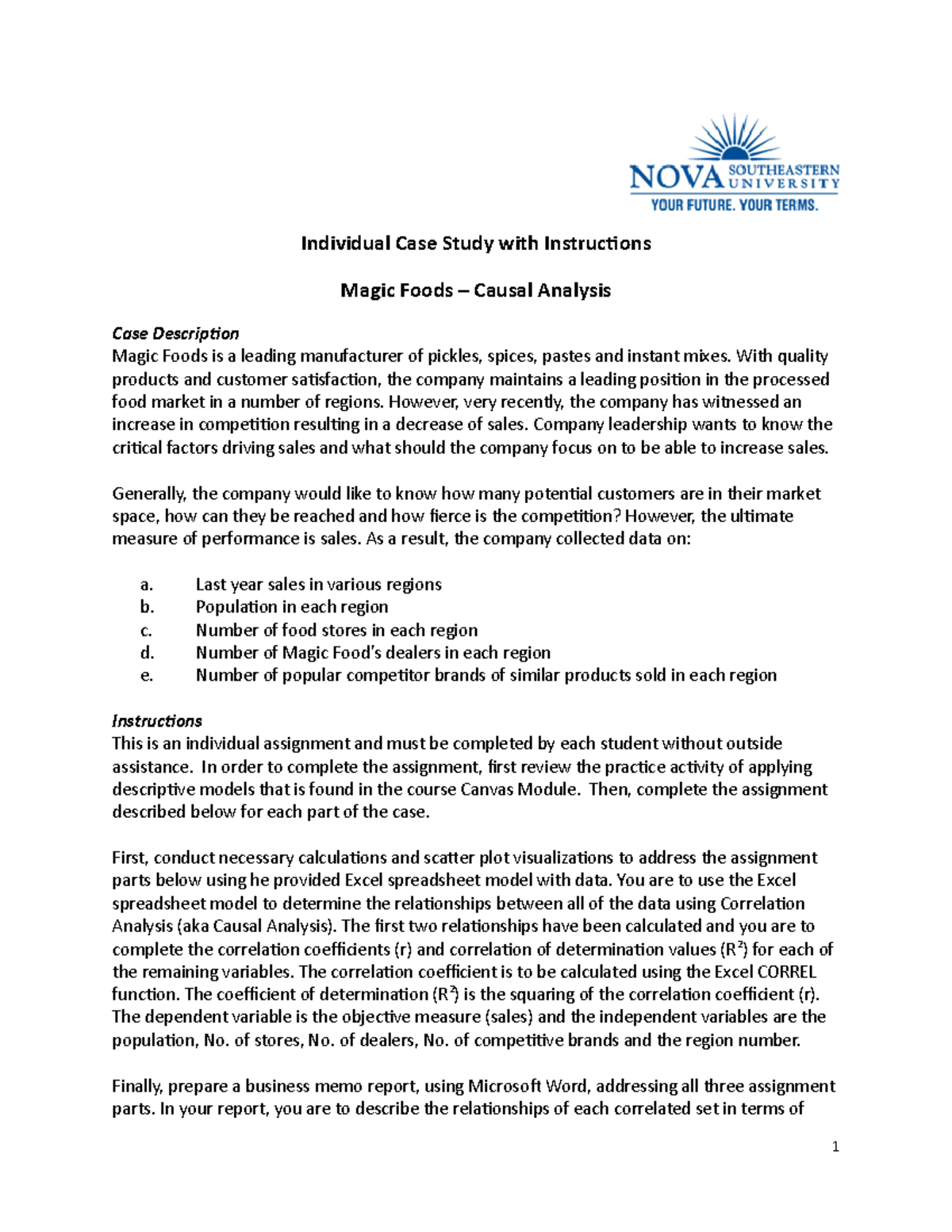 Individual Case Study Instructions V2 - Individual Case Study with ...
