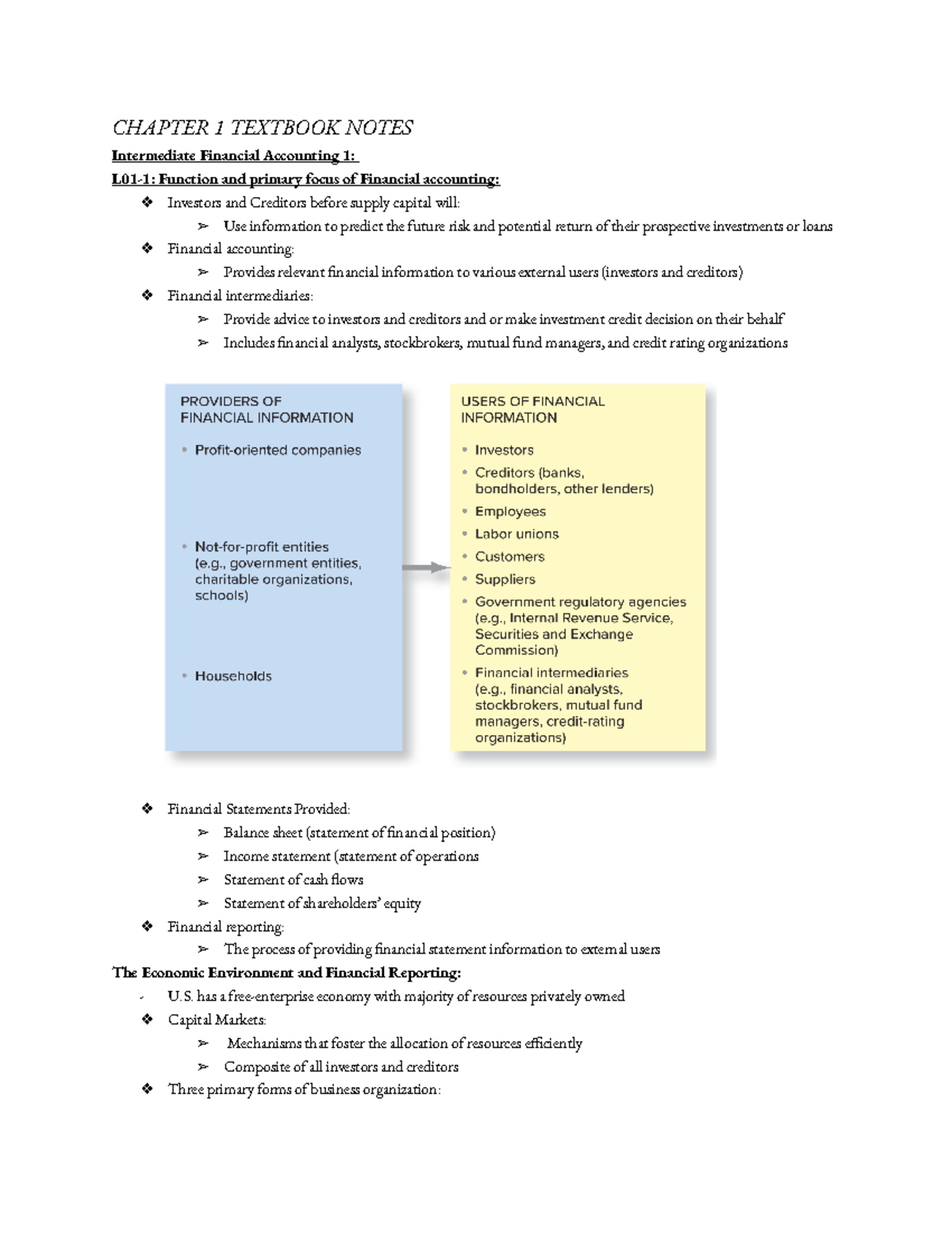 Chapter 1 Accounting Notes - CHAPTER 1 TEXTBOOK NOTES Intermediate ...