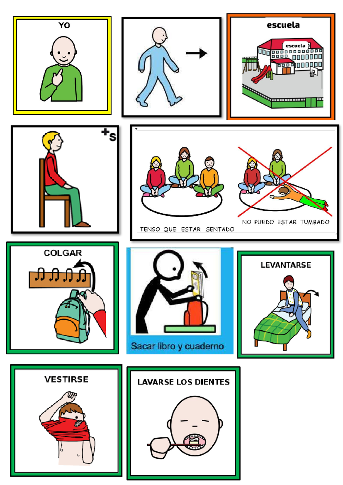 Pictogramas rutinas - material interesante - YO escuela escuela 000 ...