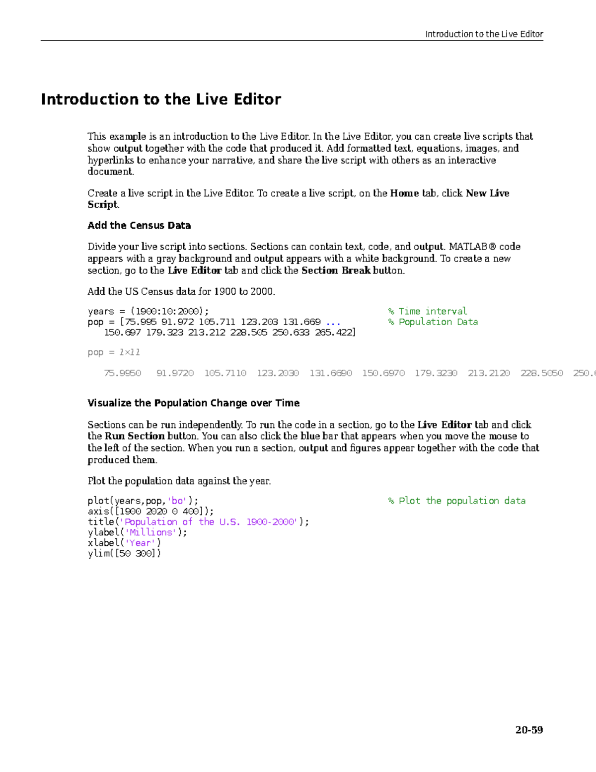 Matlab Prog 76 Introduction To The Live Editor This Example Is An Introduction To The Live