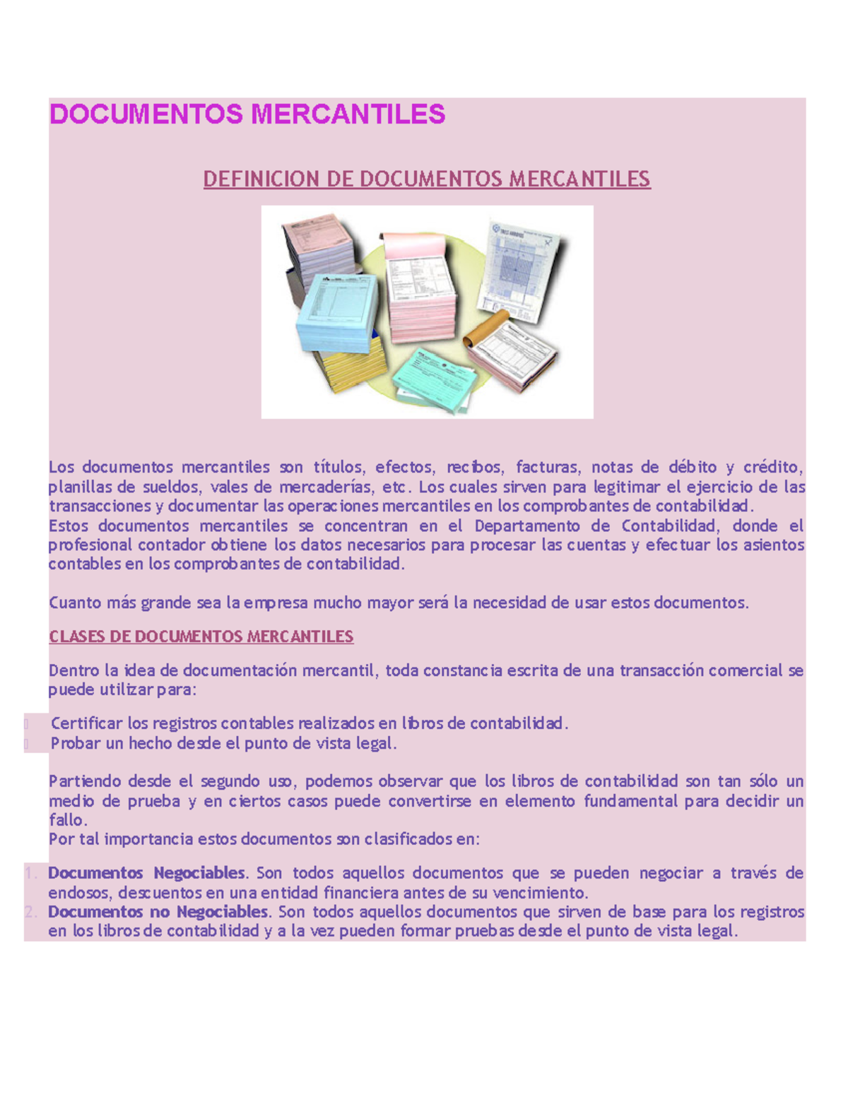 Documentos Mercantiles - Los cuales sirven para legitimar el ejercicio de las transacciones y ...