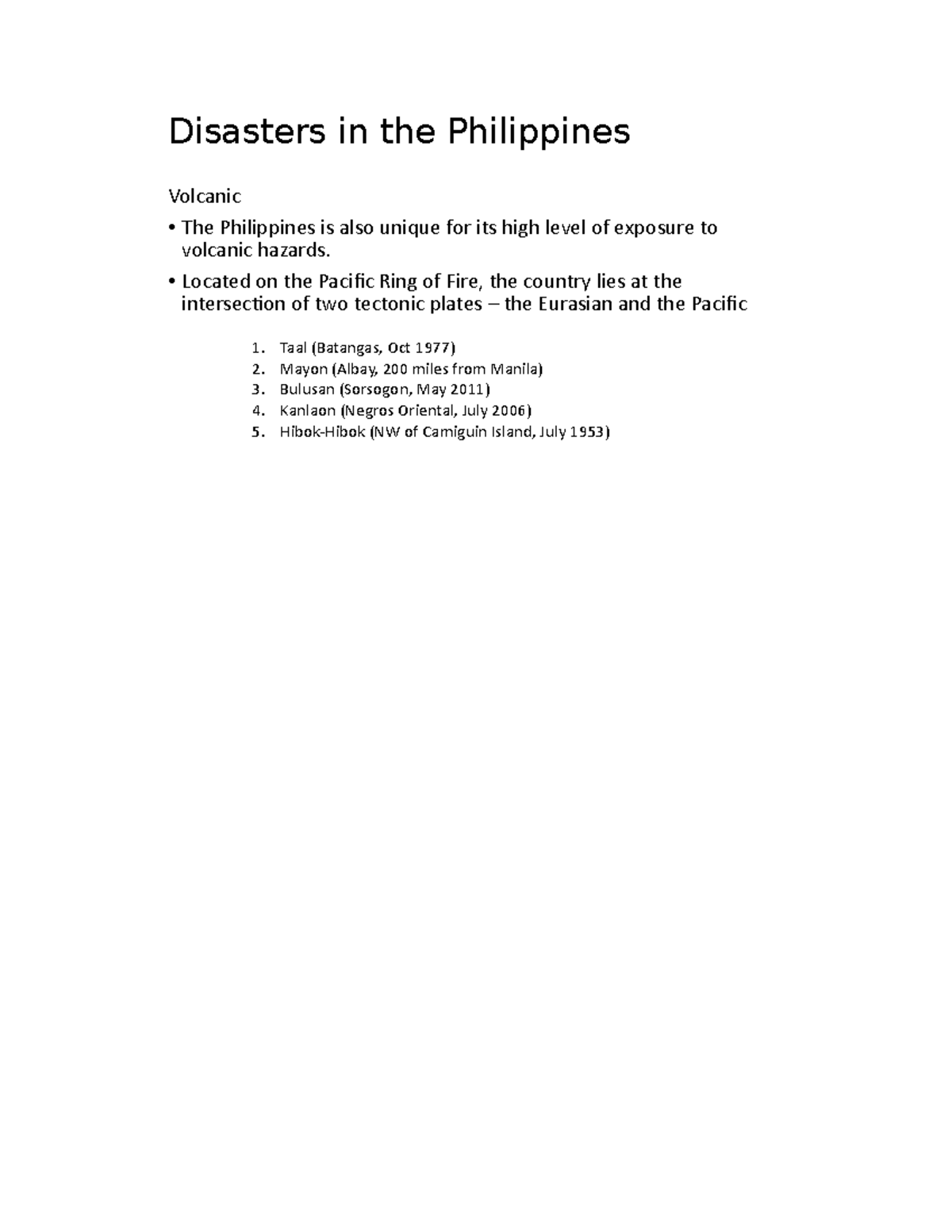 1DRM-Part2 - DRM Management part 2, Lecture Notes - Disasters in the ...
