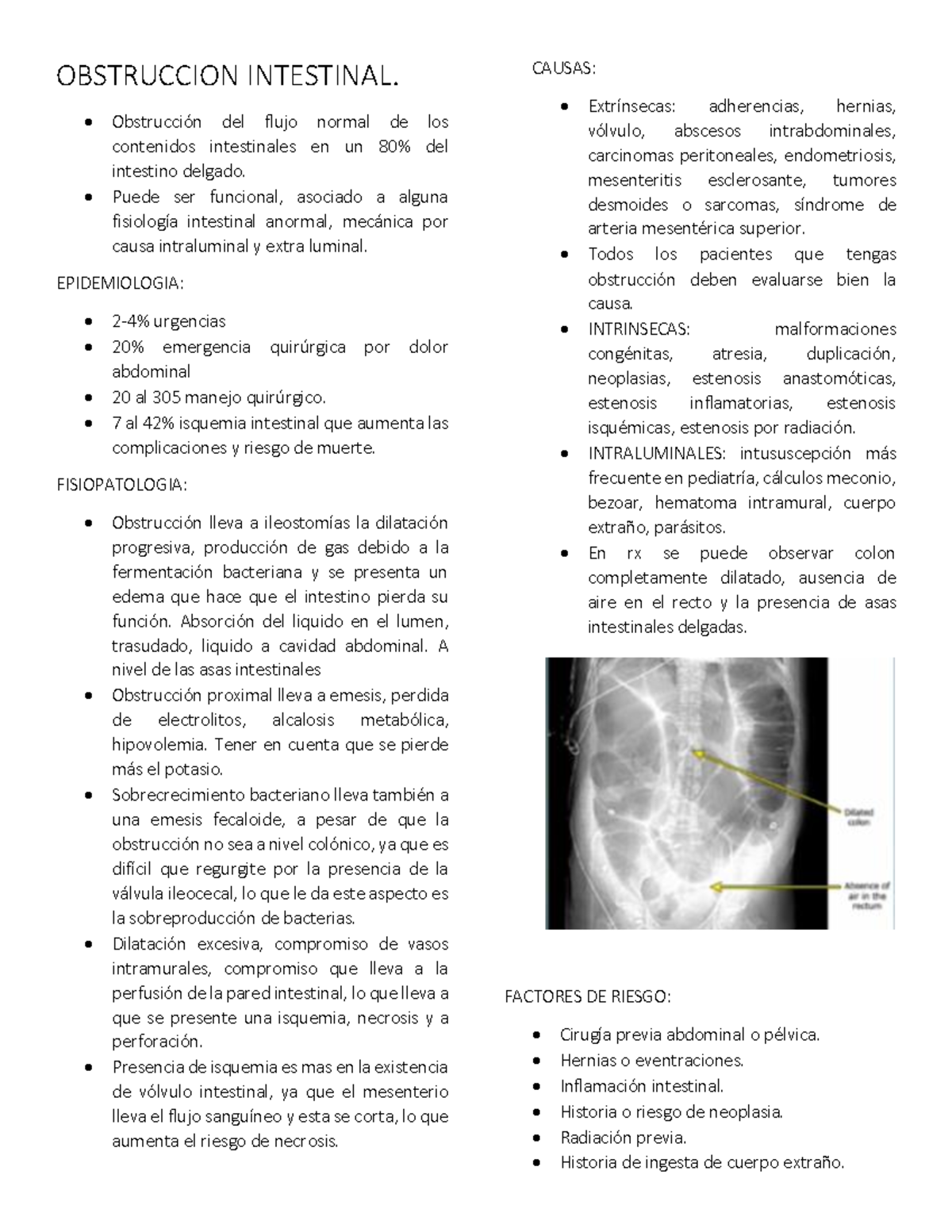 Obstruccion Intestinal - OBSTRUCCION INTESTINAL. ObstrucciÛn del flujo ...