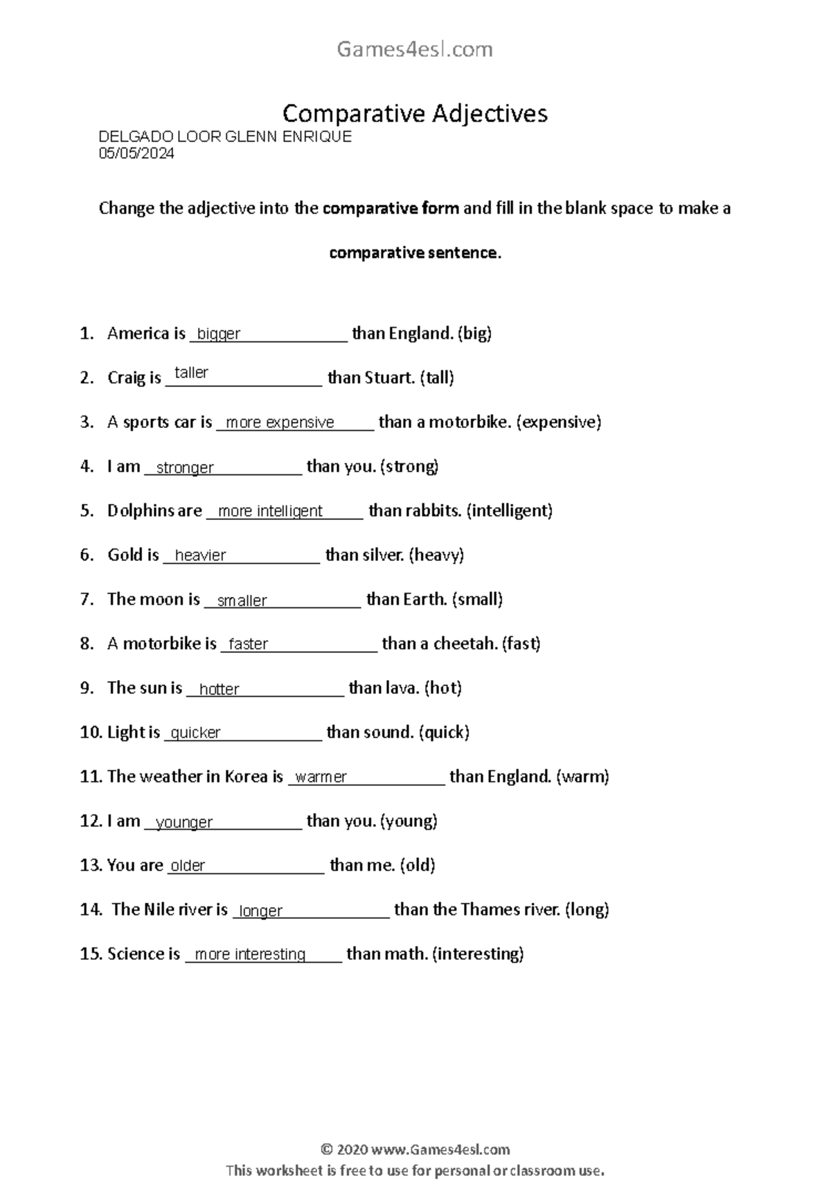 Comparative-Adjectives-Exercise-Worksheet-1-Fill-in-The-Gap-1 - This ...