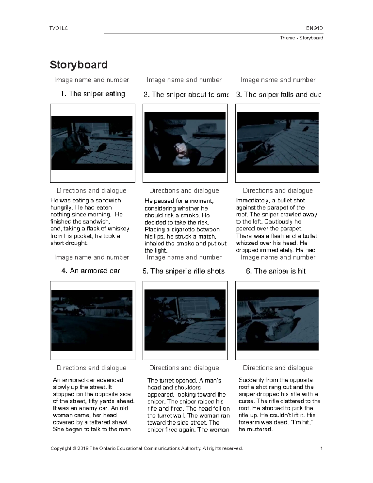 Storyboard part 1 of 2 - Graded assignment for English course ...