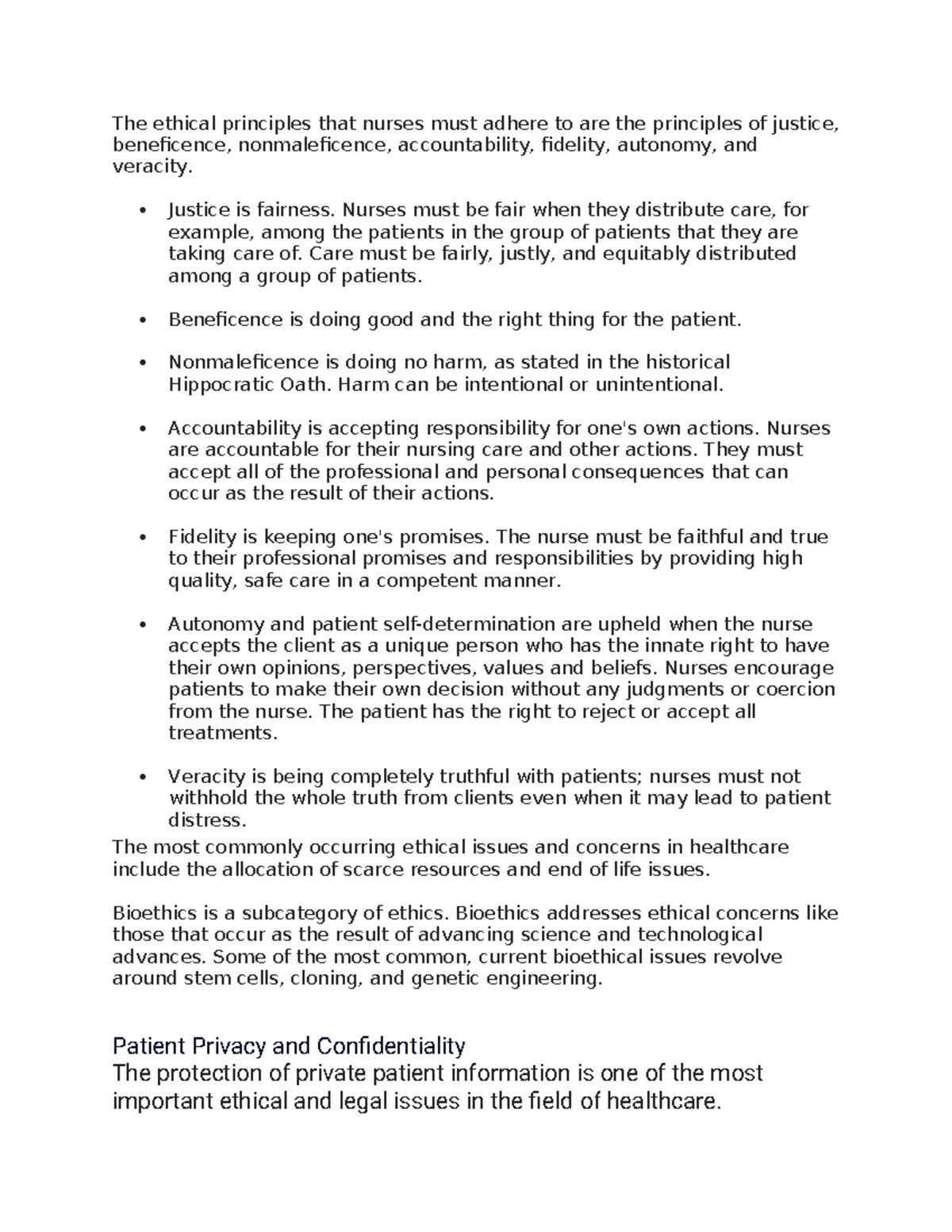 The ethical principles in healthcare - The ethical principles that ...