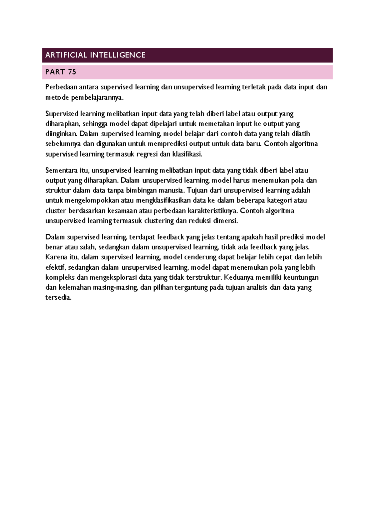 Artificial Intelligence Part 75 Perbedaan Supervised Learning Dan Unsupervised Learning