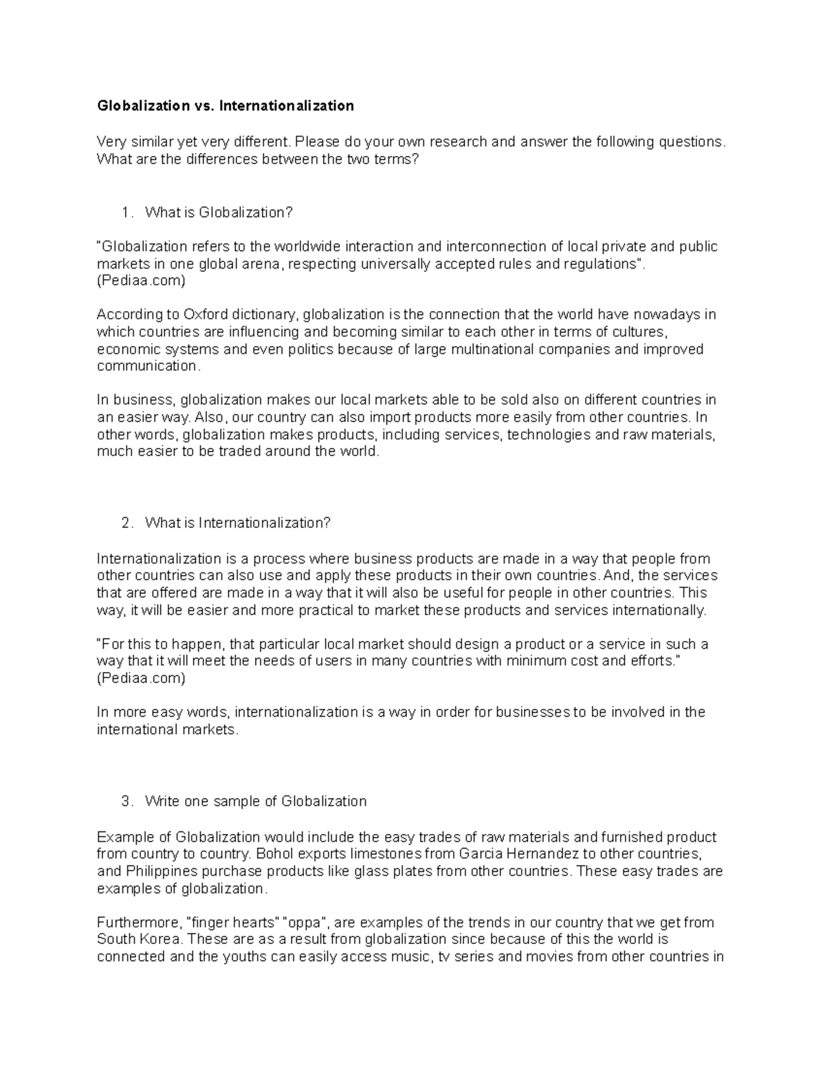 4 - Globalization vs. Internationalization - Globalization vs ...