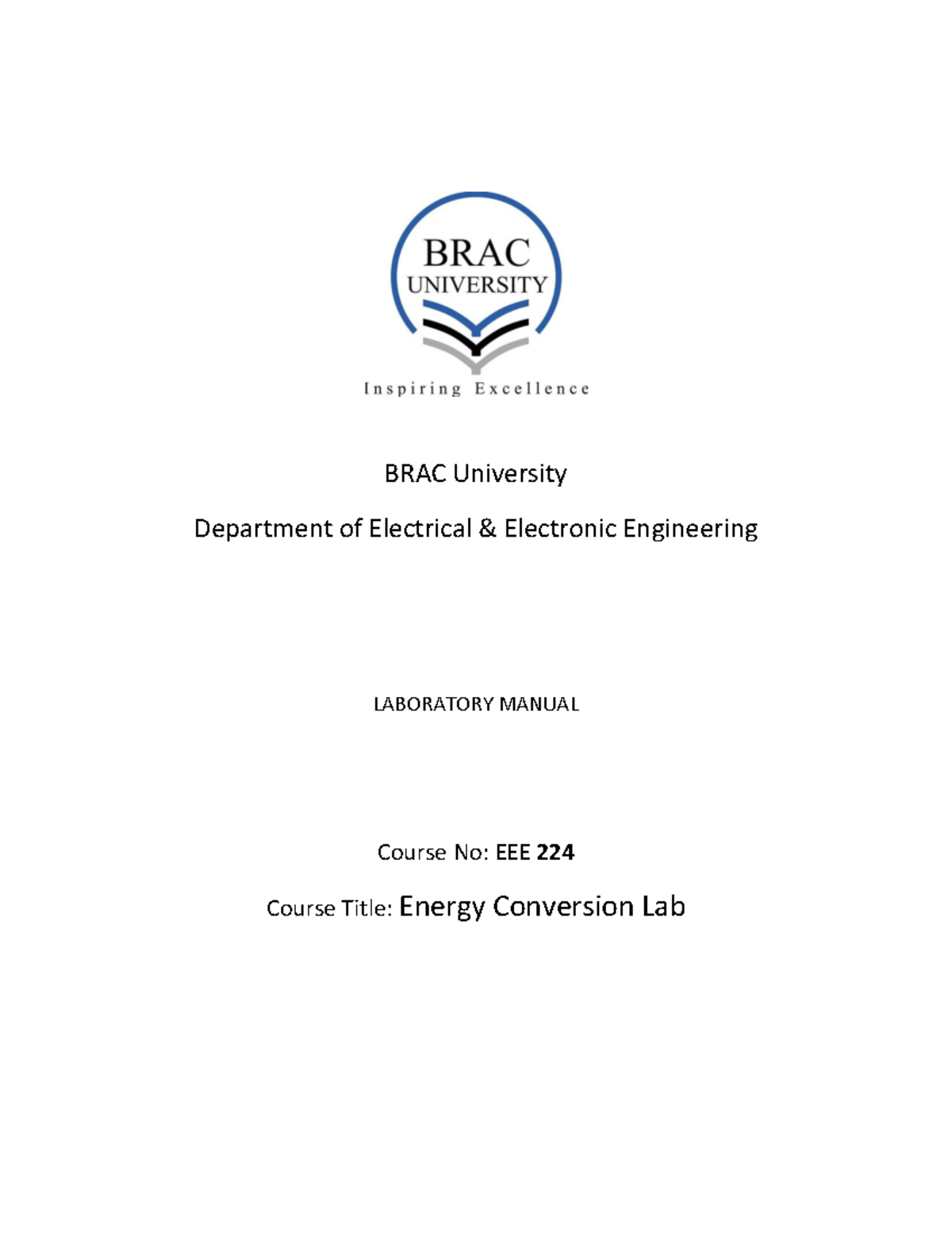Energy Conversion Lab Sheets - Warning: TT: undefined function: 32 BRAC ...
