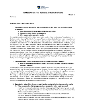 MDR HUM 102 Module Two Project Proposal - HUM 102 Module Two Project ...