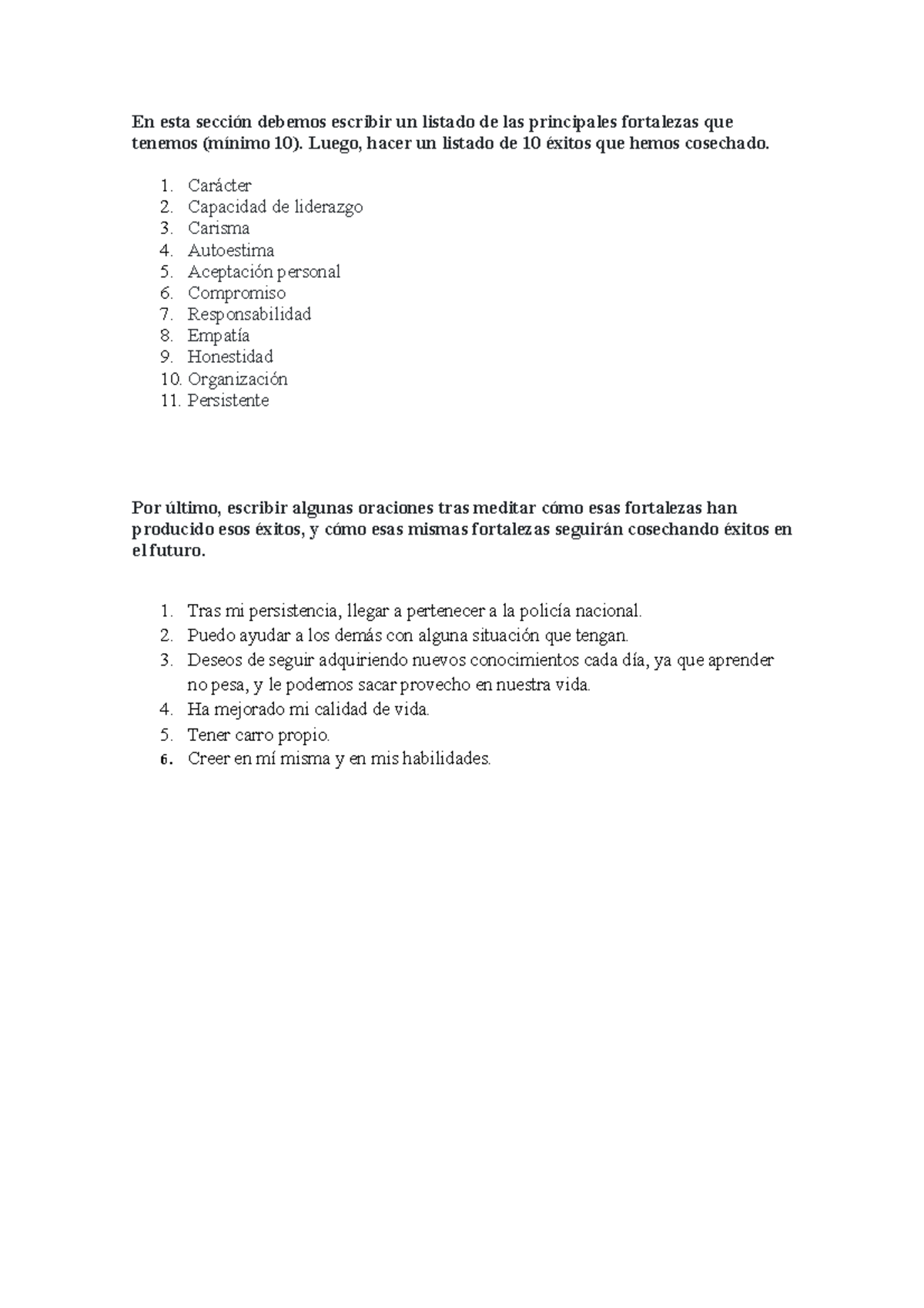 Tarea 4 forma. empred - En esta sección debemos escribir un listado de ...