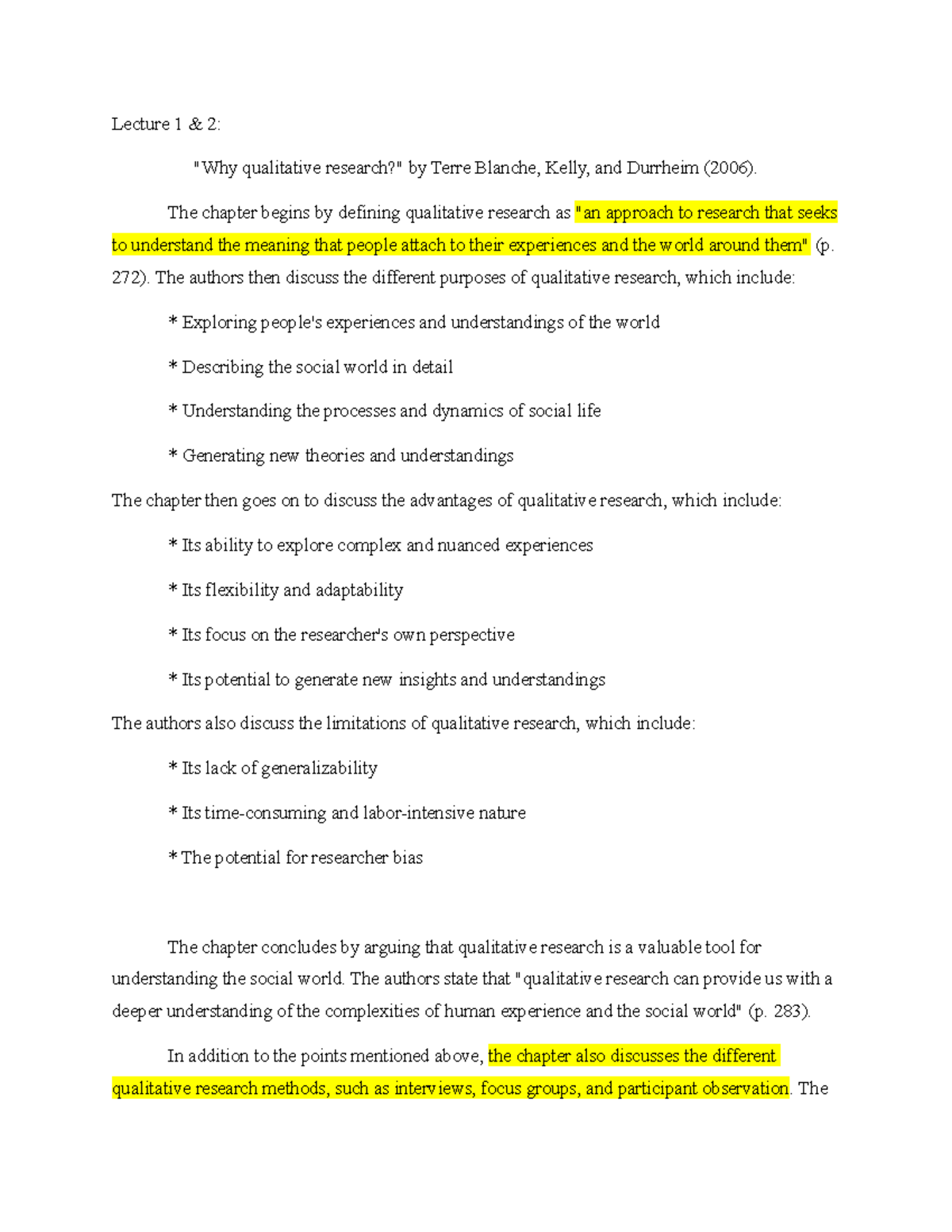 Reading Notes for Qualitative Research Methods - Lecture 1 & 2: "Why ...