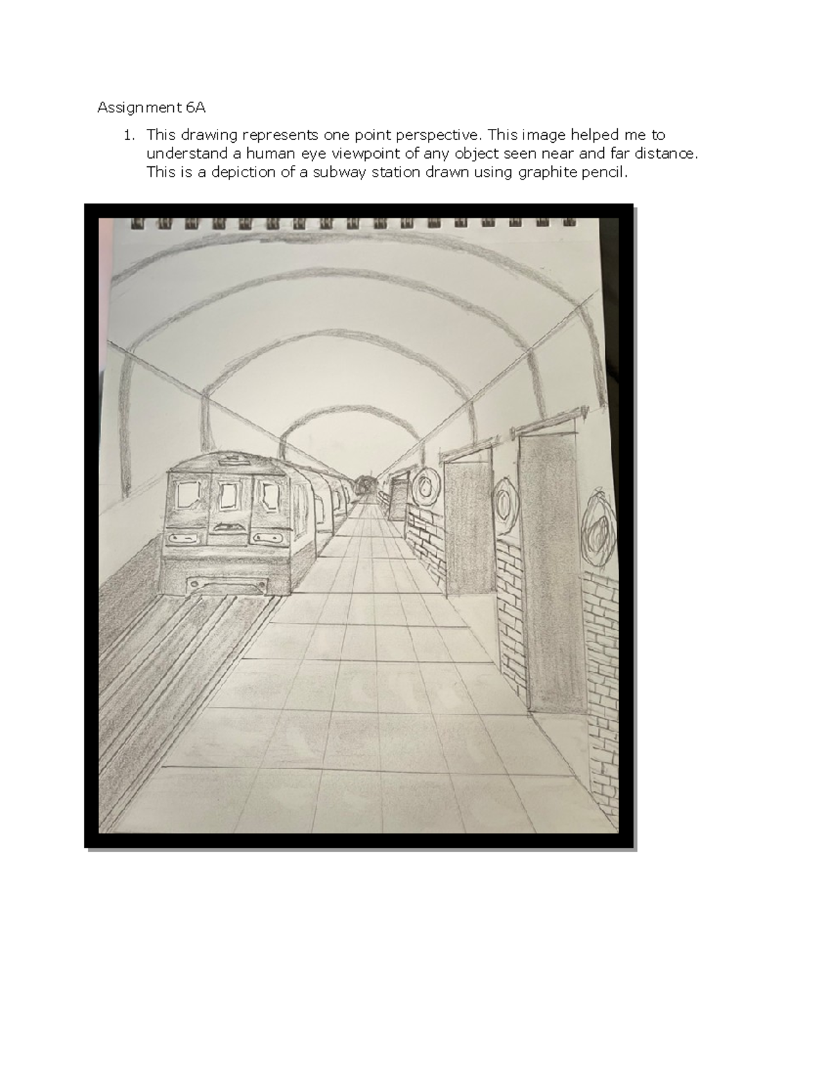 Assignment 6A- Final sketch book - Assignment 6A 1. This drawing ...