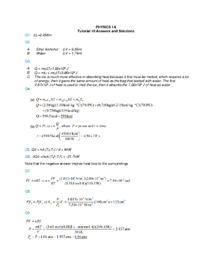 Physics 1A Assignment 1 Solution 2024.docx - 1 Physics 1A Assignment 1 Solution Due Date: 22nd ...