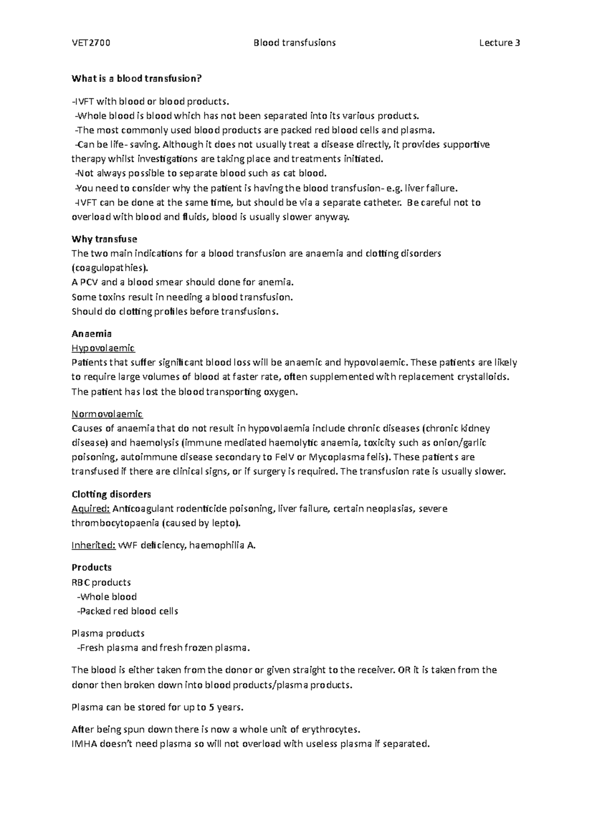 Lecture 3- blood tranfusion - What is a blood transfusion? -IVFT with ...