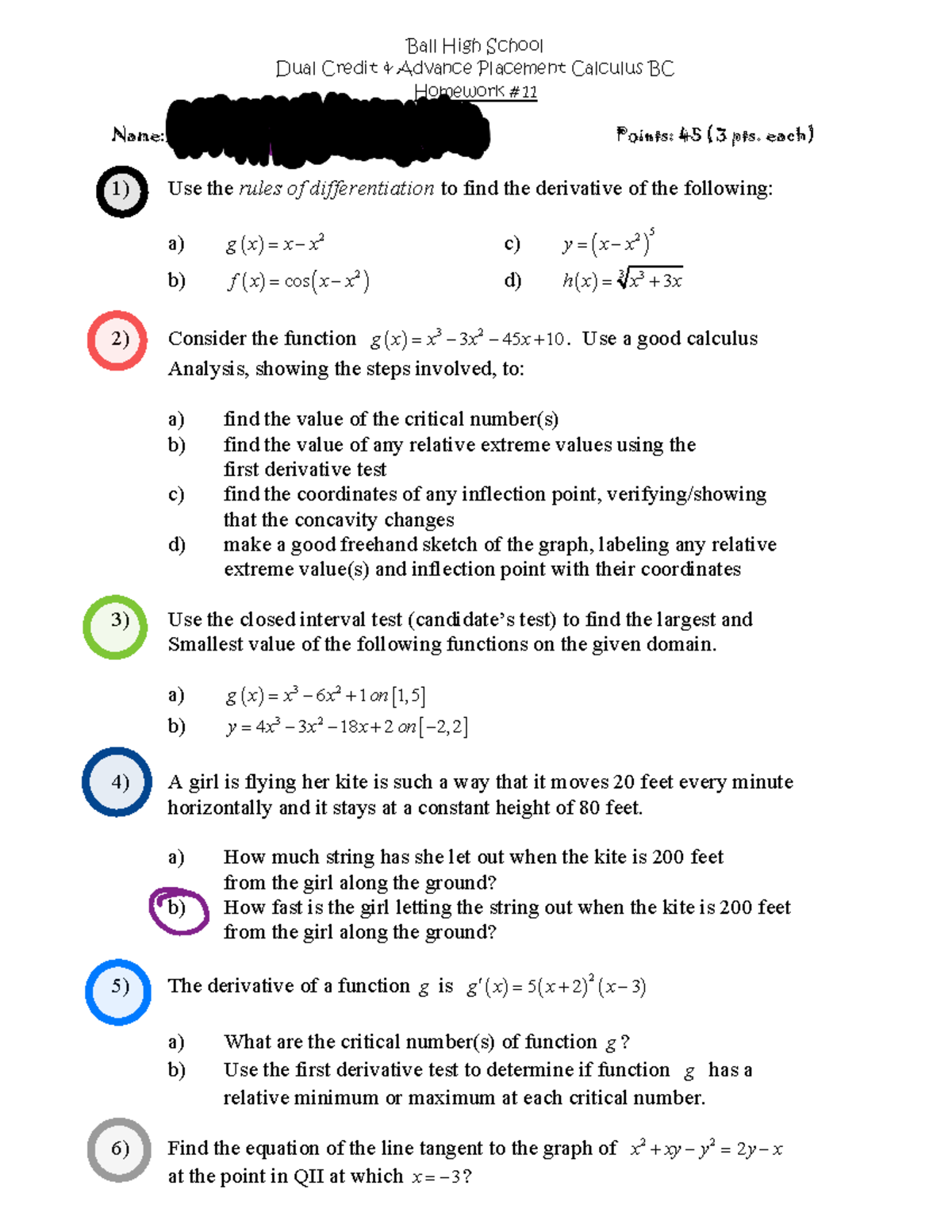 Hw11 - Homework 11 - Ball High School Dual Credit & Advance Placement Calculus BC Homework ...