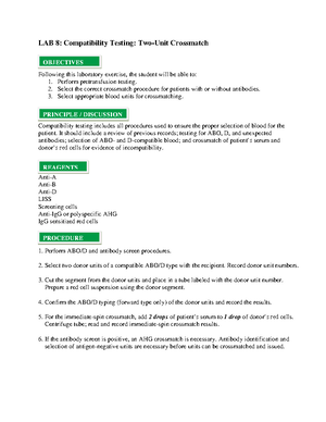 LAB 9-Extended (AHG) Crossmatch - LAB 9: Extended (AHG) Crossmatch ...