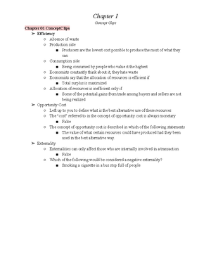 Chapter 01 Quick Quiz Ten Principles of Economics - Chapter 1 Chapter ...