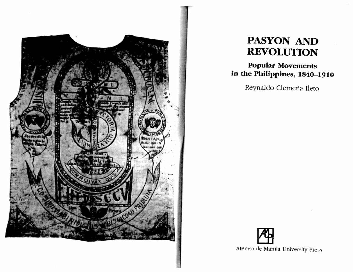 Pasyon and Revolution - Introduction To Modern Political Analysis - Studocu