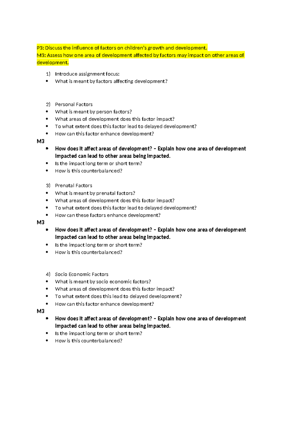 P3 writing frame - erz wsxyte54 - P3: Discuss the influence of factors ...