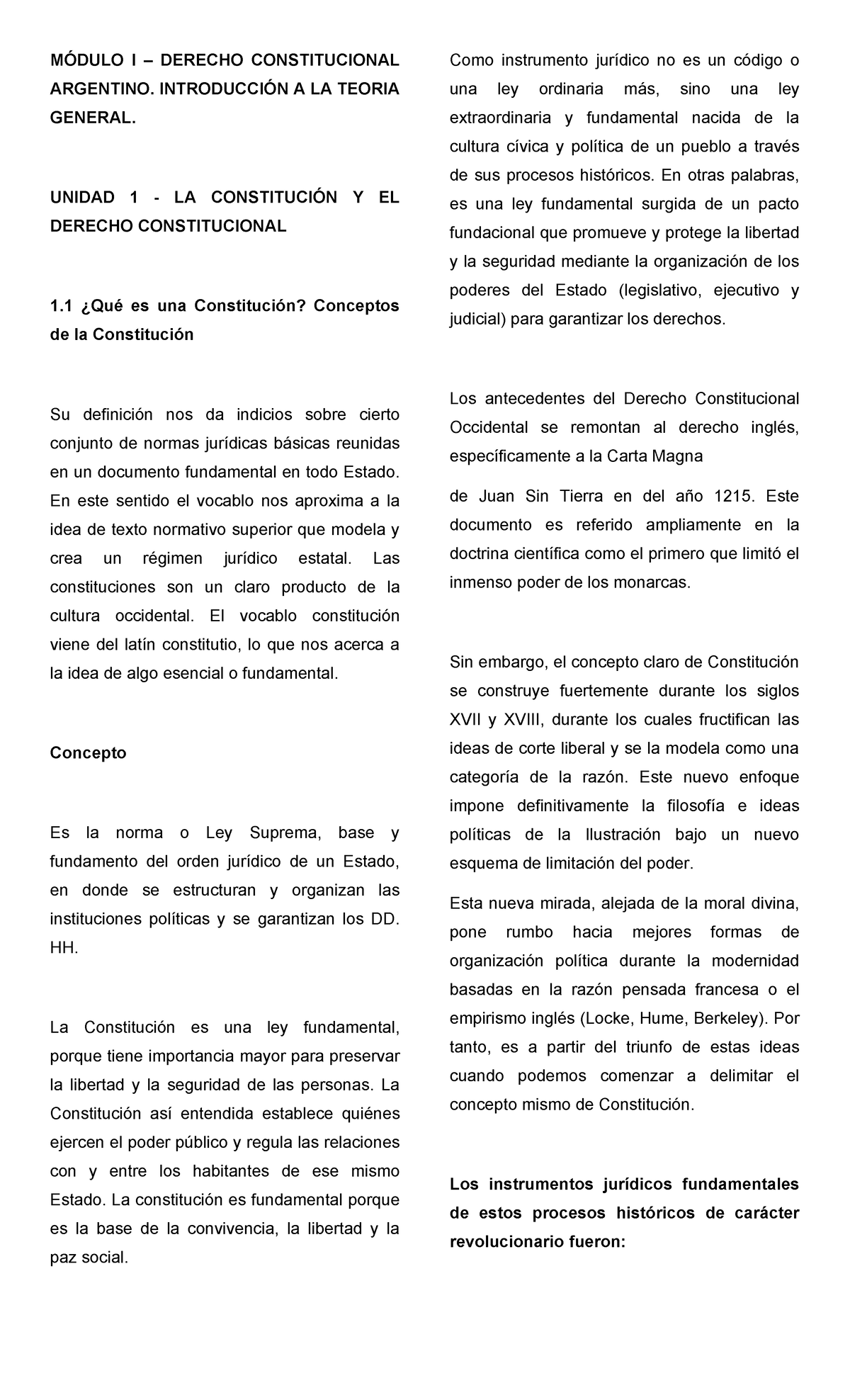 Derecho Constitucion Al MÓdulo I Derecho Constitucional Argentino