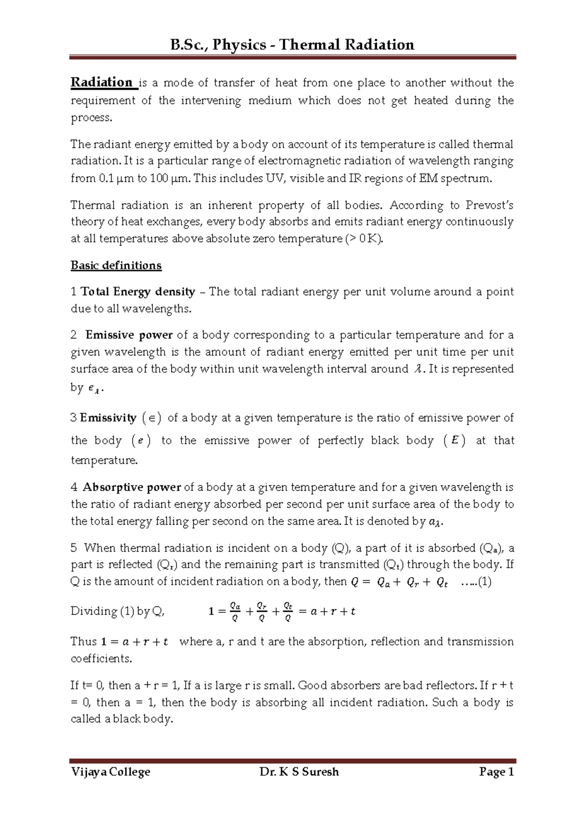 Thermal-Radiation black body radiation and law's of radiation and ...