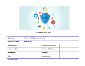 1 Unit 5 - Assignment 2 Guidance - Assignment 2 Guidance Task 1 - Discuss risk assessment ...