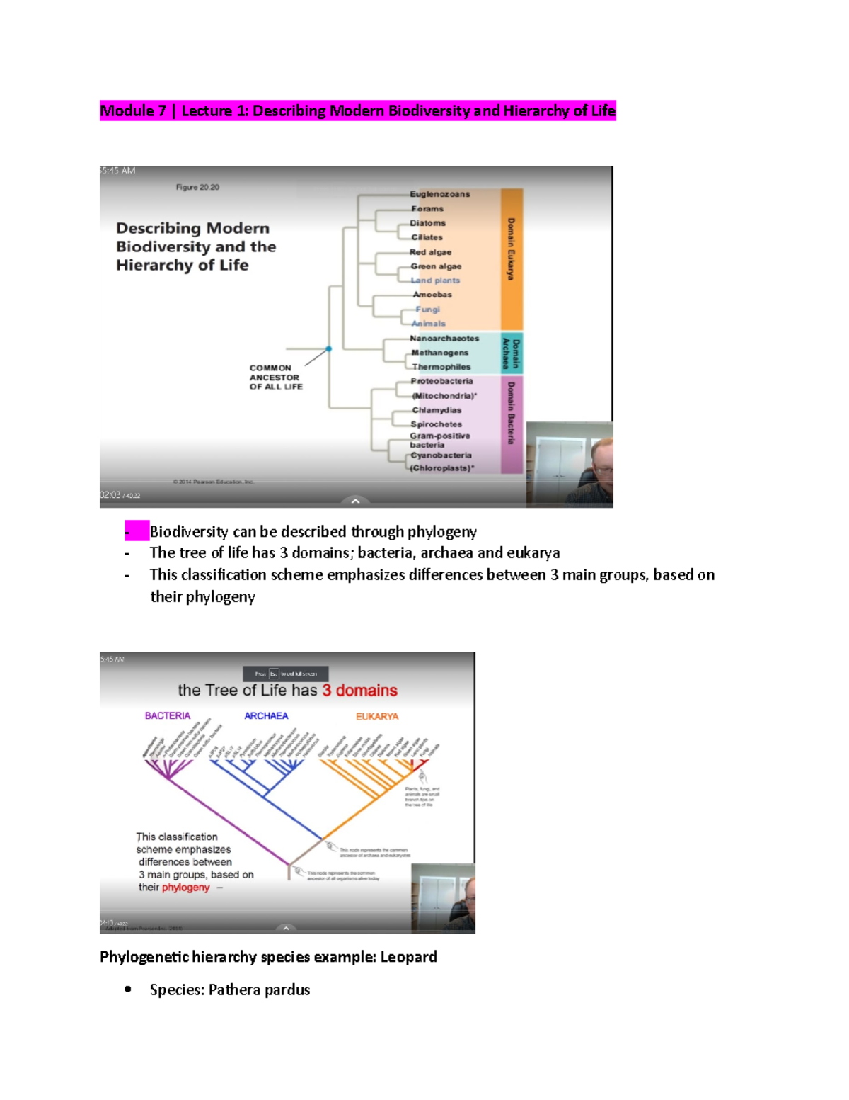Bio 121 Module 7 extra lecture notes - Module 7 | Lecture 1: Describing ...
