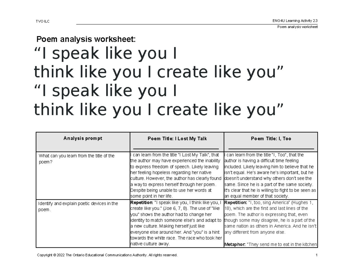 Eb1d6de4 - note - Poem analysis worksheet TVO ILC Poem analysis ...