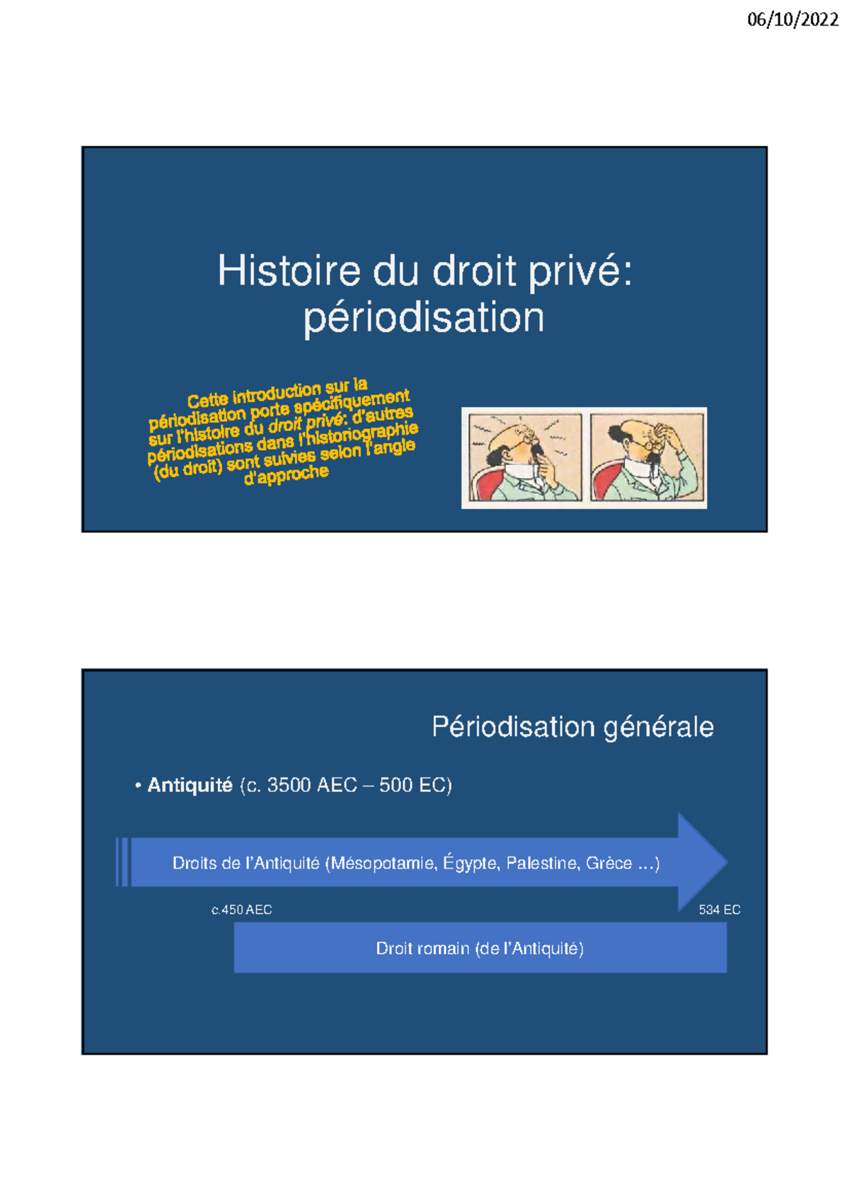 Ppt périodisation hdp - Histoire du droit privé: périodisation Périodisation générale ...